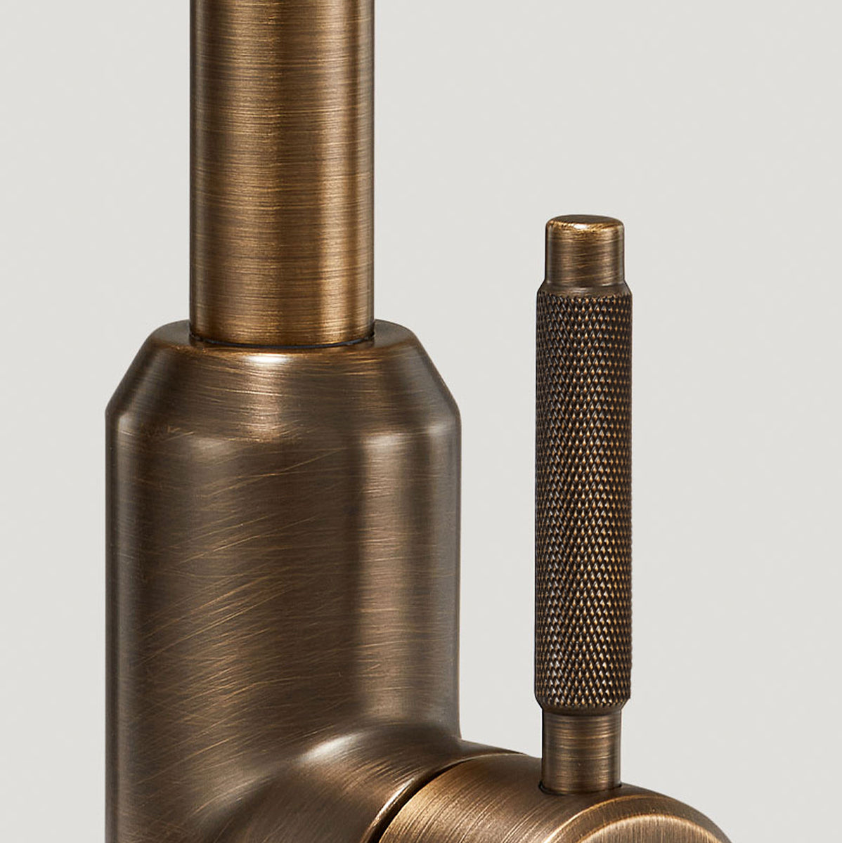 Portman Knurled Kitchen Mixer Tap Antique Brass Plank Hardware