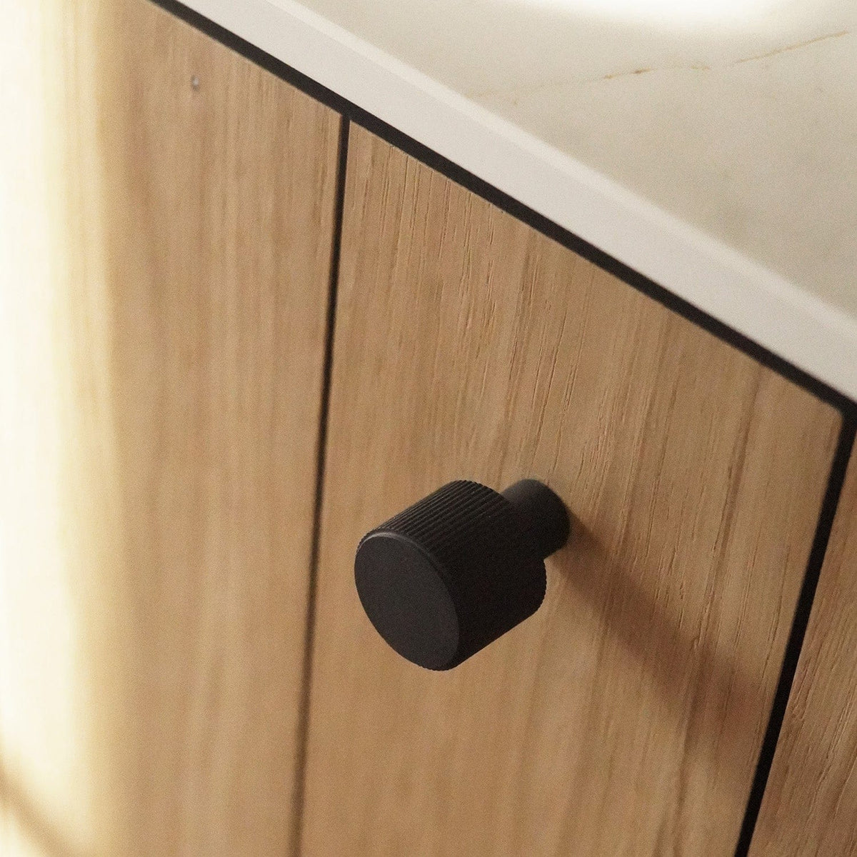 Grooved Knobs | Black Button Knobs – Plank Hardware
