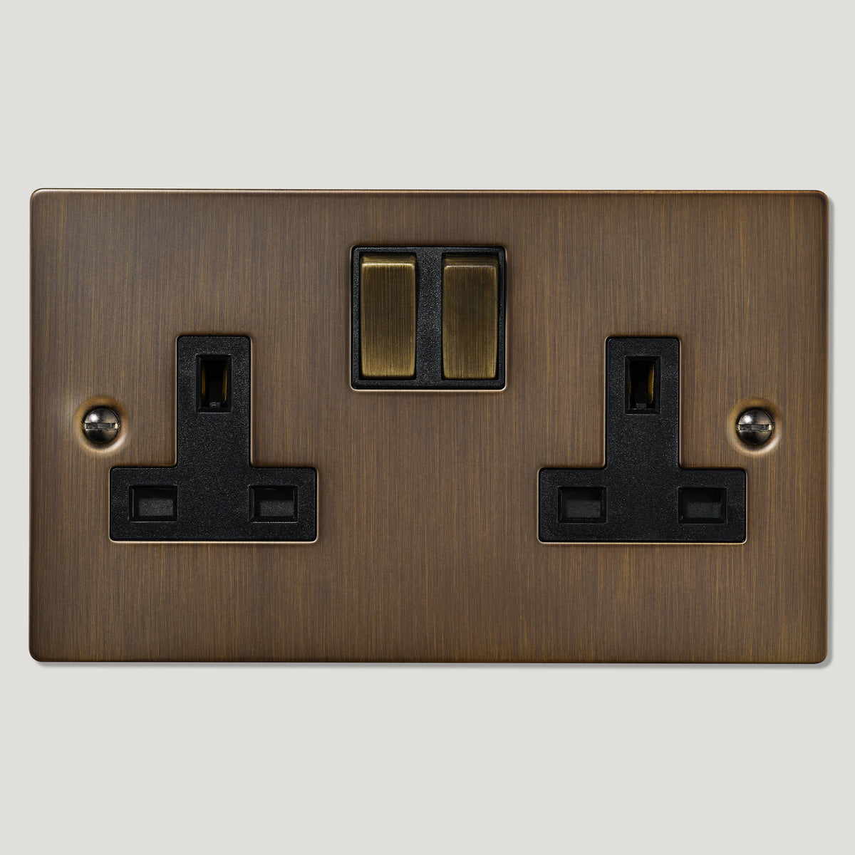 Antique Brass Plug Socket | Wall Double Plug Socket – Plank Hardware