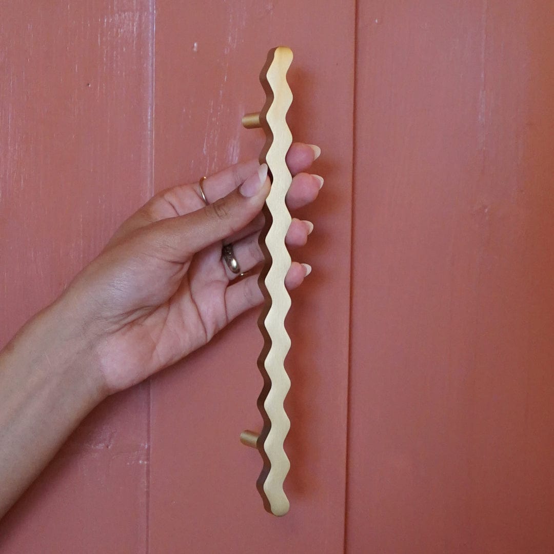 Solid Brass SQUIGGLE Cabinet Handle | Solid Brass T-Bar – Plank Hardware