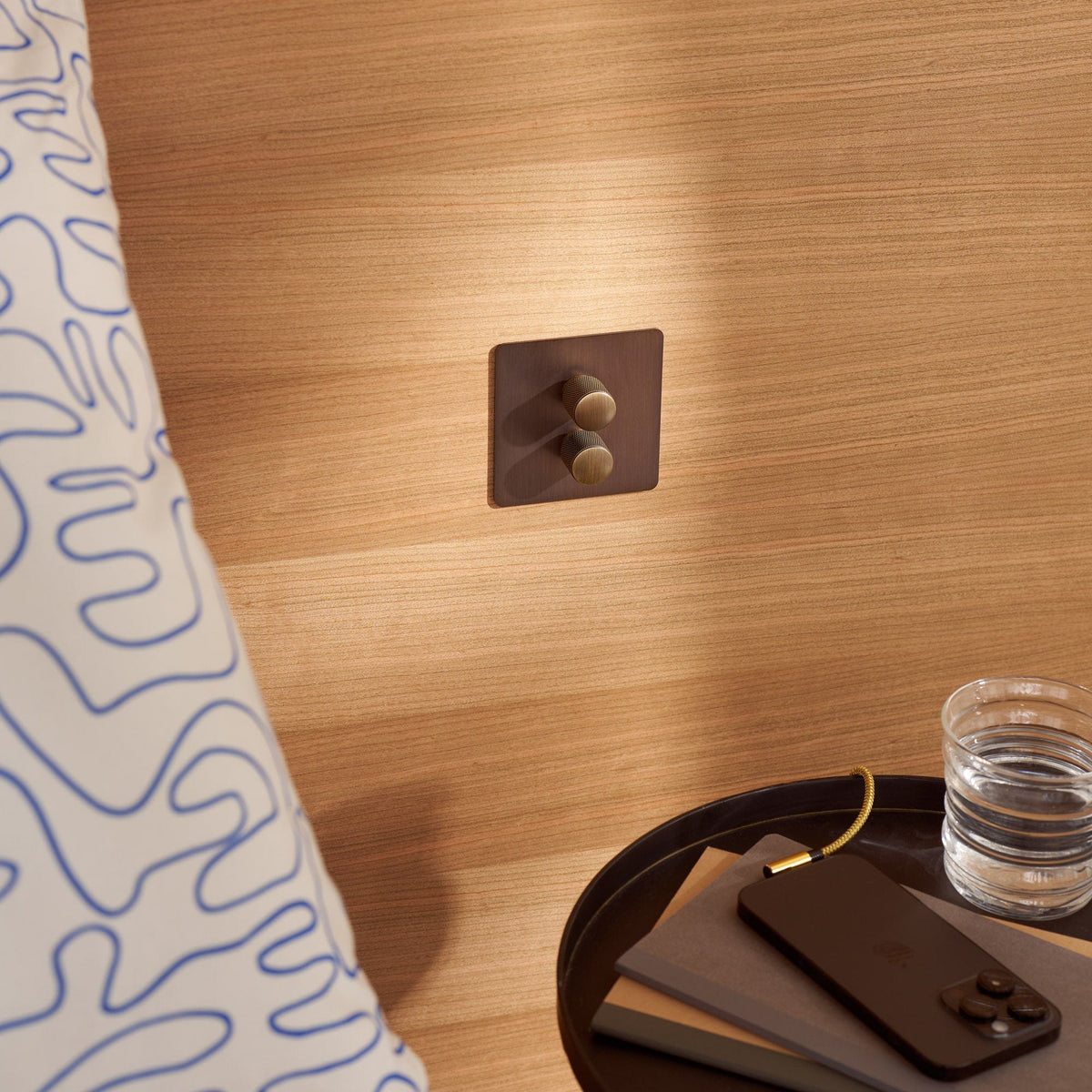 KEPLER 1G Knurled Dimmer Switch | Antique Brass Light Switch – Plank ...