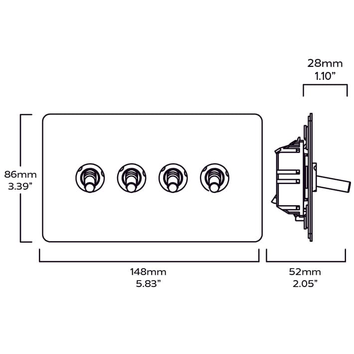 MAXWELL 4G Smooth Toggle Switch | Brass Light Switch – Plank Hardware MAXWELL 4G Smooth Toggle Switch | Brass Light Switch – Plank Hardware