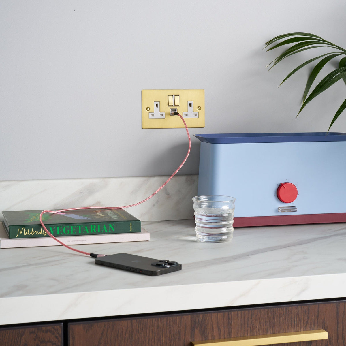 Brass Plug Socket & White Insert | USB A/C Super Fast Charge – Plank ...