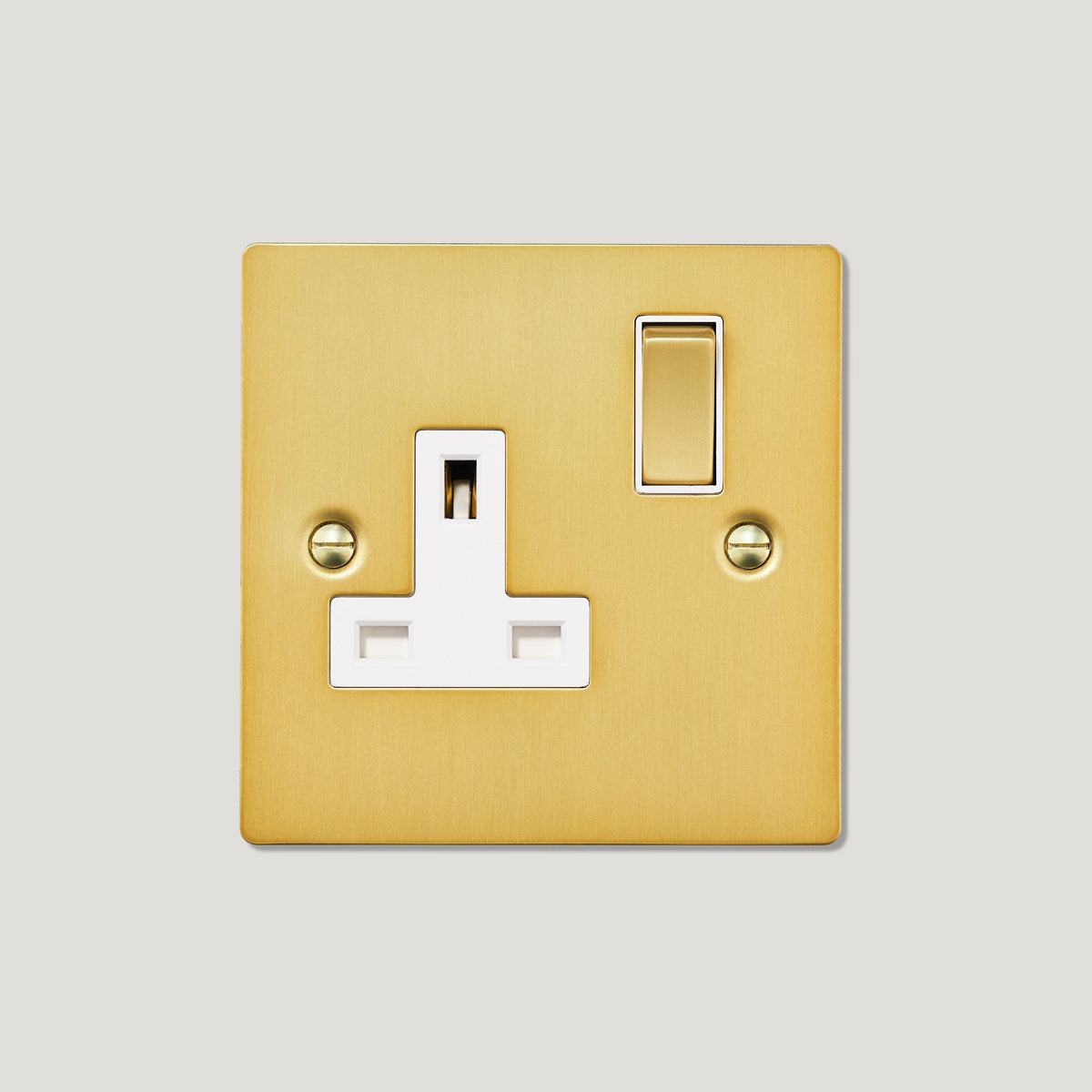 Brass Plug Socket - White Insert | Wall Single Plug Socket – Plank Hardware