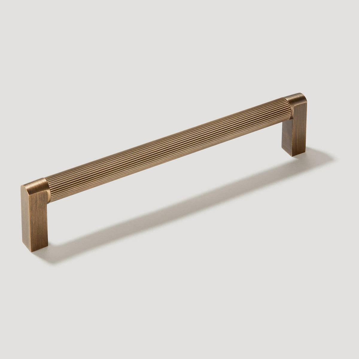 Becker Grooved Knurled Door Handles - Antique Brass | Plank – Plank Hardware