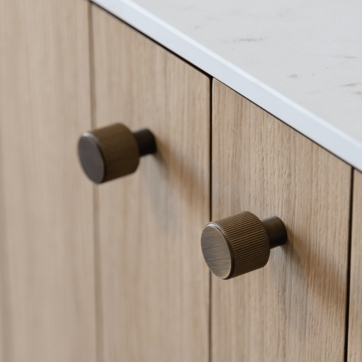 Grooved Handles | Brass Button Knobs – Plank Hardware